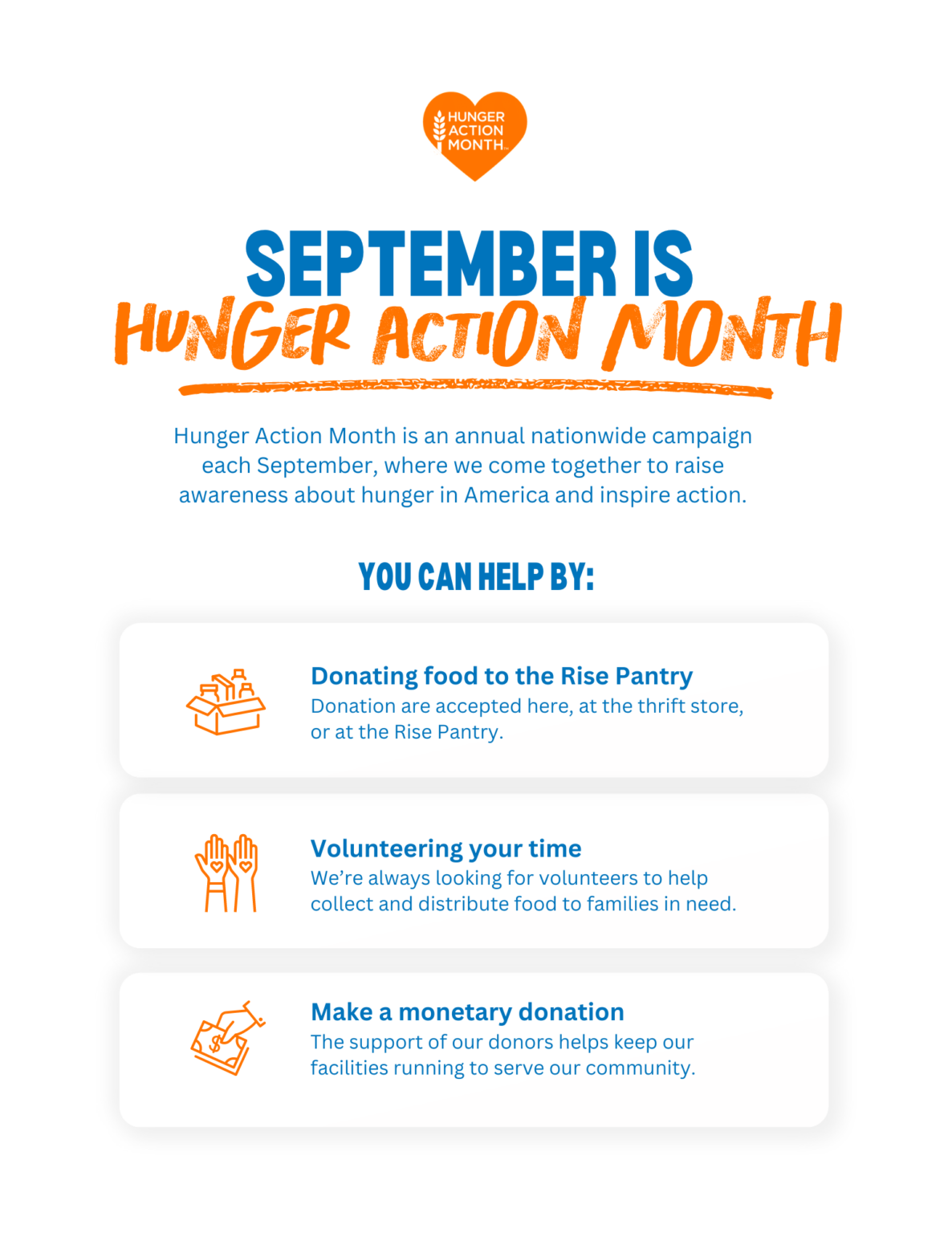 September Is Hunger Action Month. Join the movement to end hunger today ...